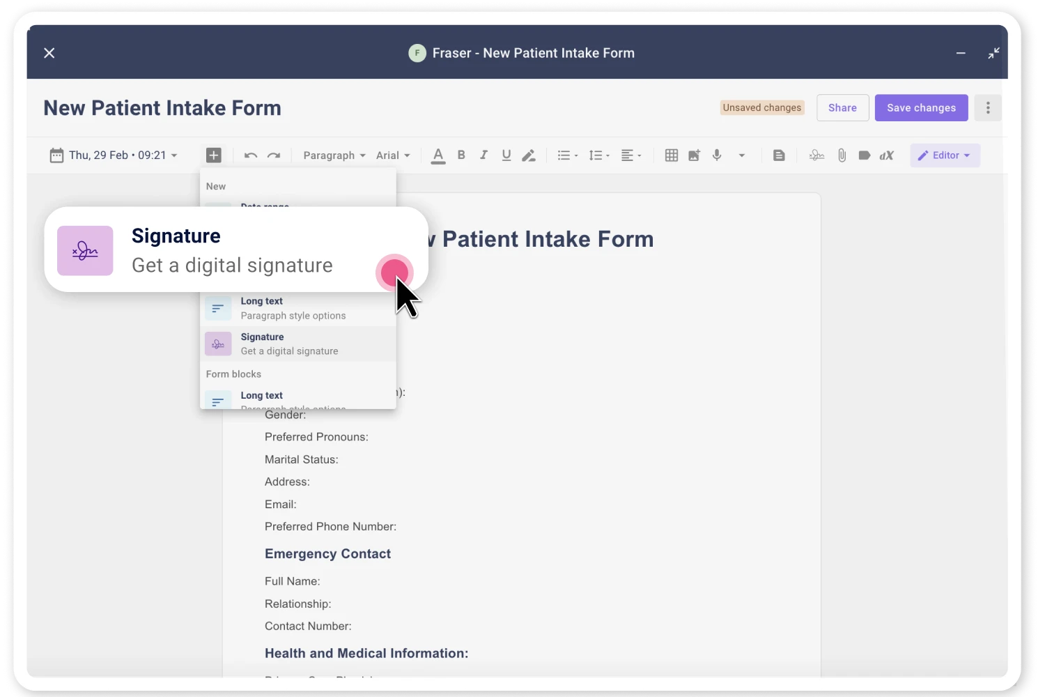 HIPAA-compliant electronic signature