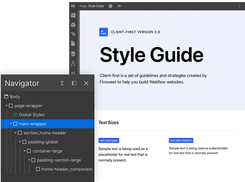 Client-First Style System for Webflow by Finsweet