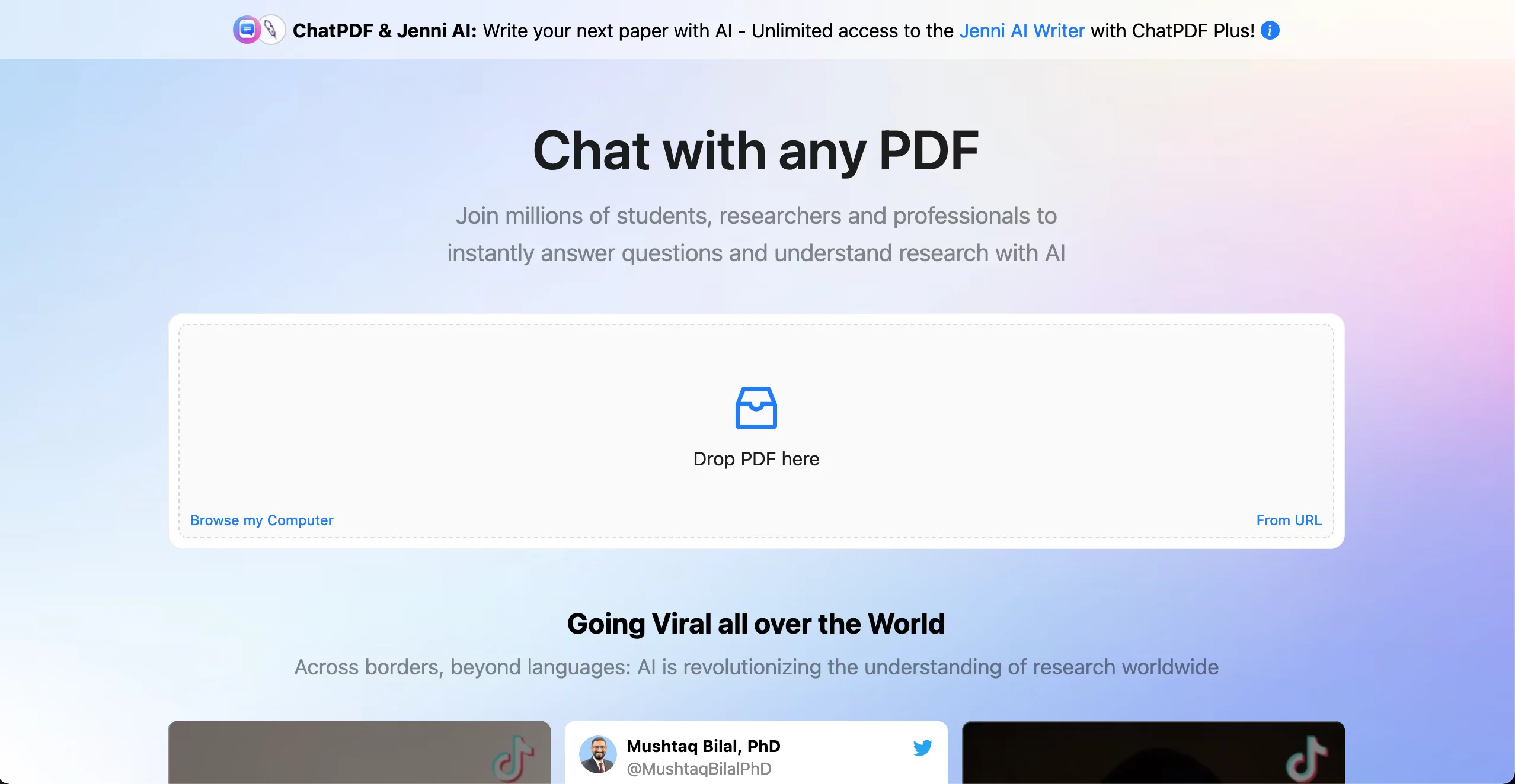 ChatPDF - Chat with any PDF