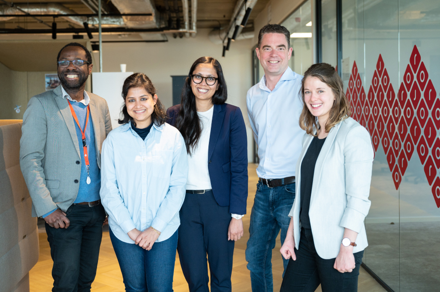 From left to right: John Bilay (Rojo), Madhuri Mayank (Rojo), Swati ...