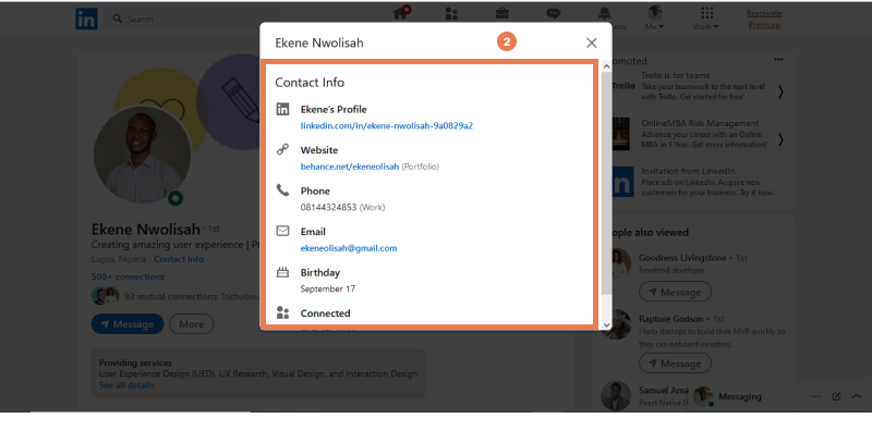 How to get contact info from Linkedin without connection