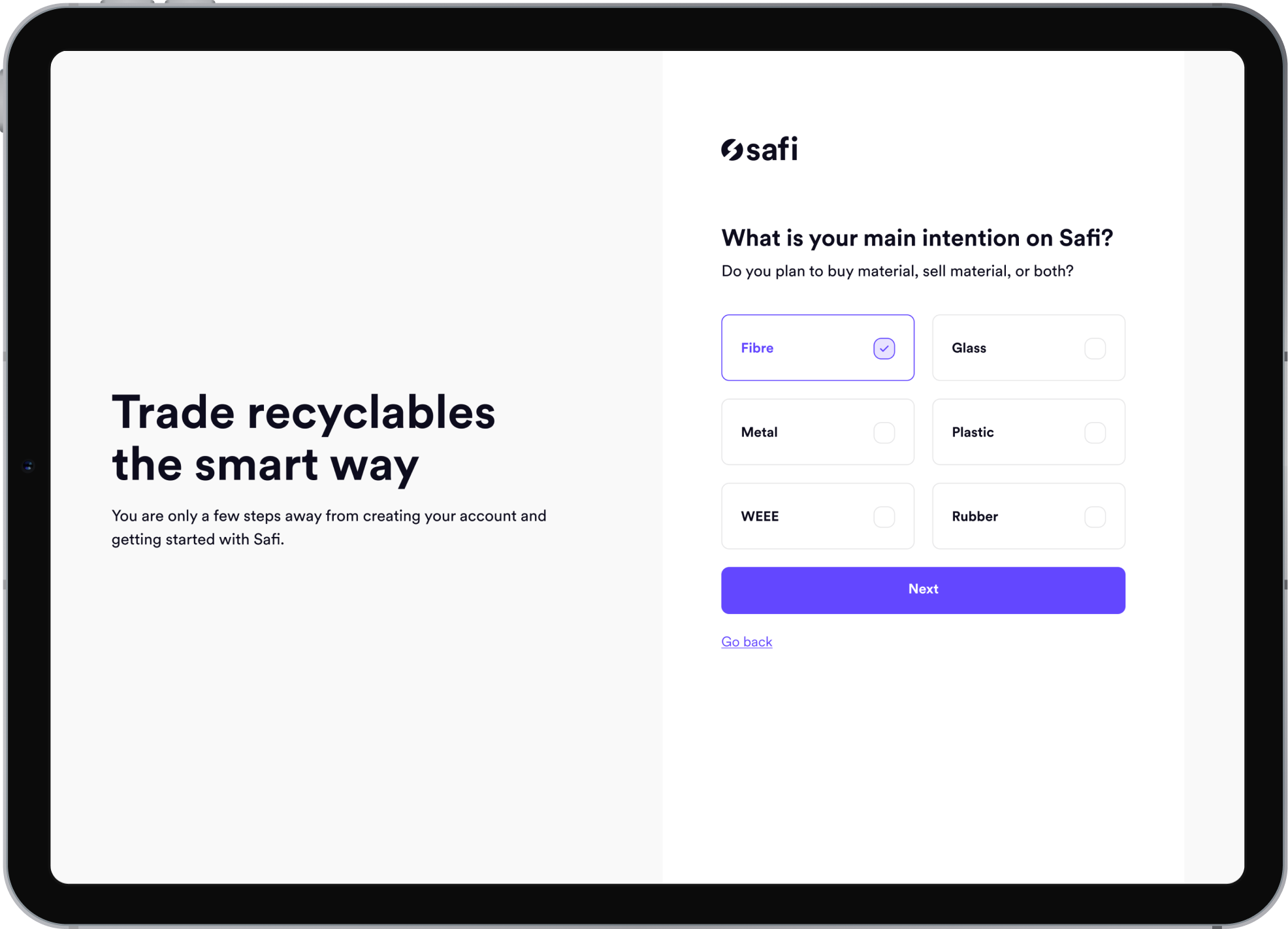 Trade recyclables the smart way | Safi