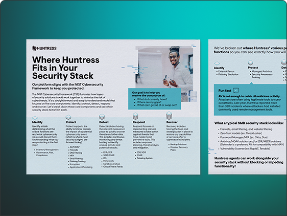 Where Huntress Fits in Your Security Stack Datasheet