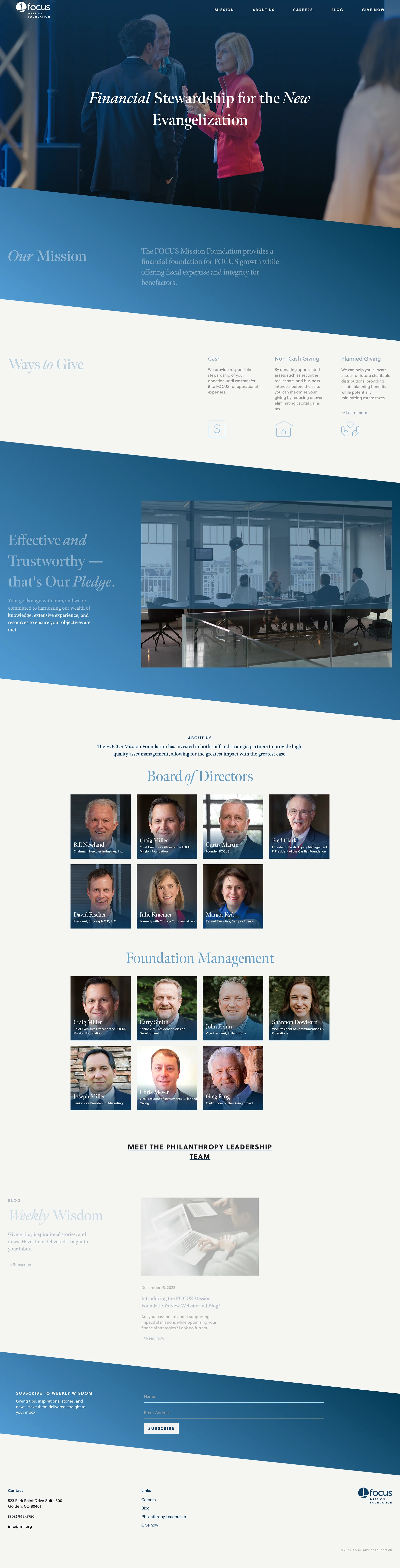 FOCUS Mission Foundation Website Design