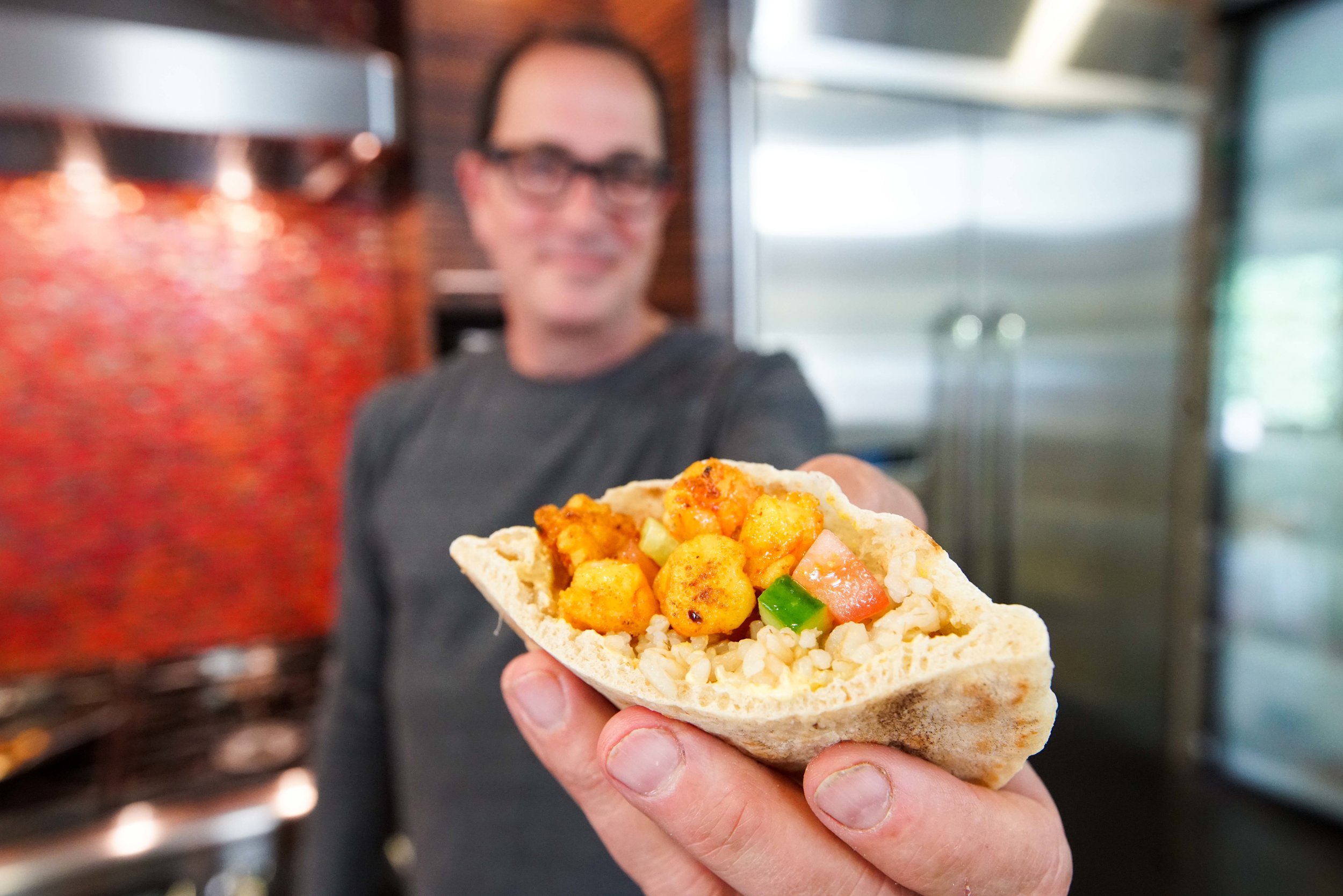 Brown Rice Shrimp Pita Recipe from Sam The Cooking Guy