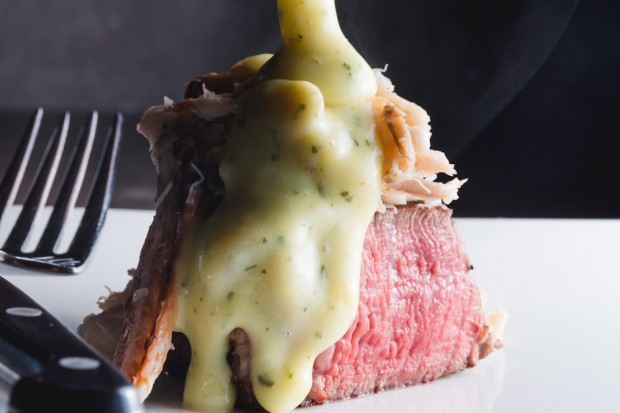 Filet Topped with Crab & Bernaise Sauce Recipe from Sam The Cooking Guy