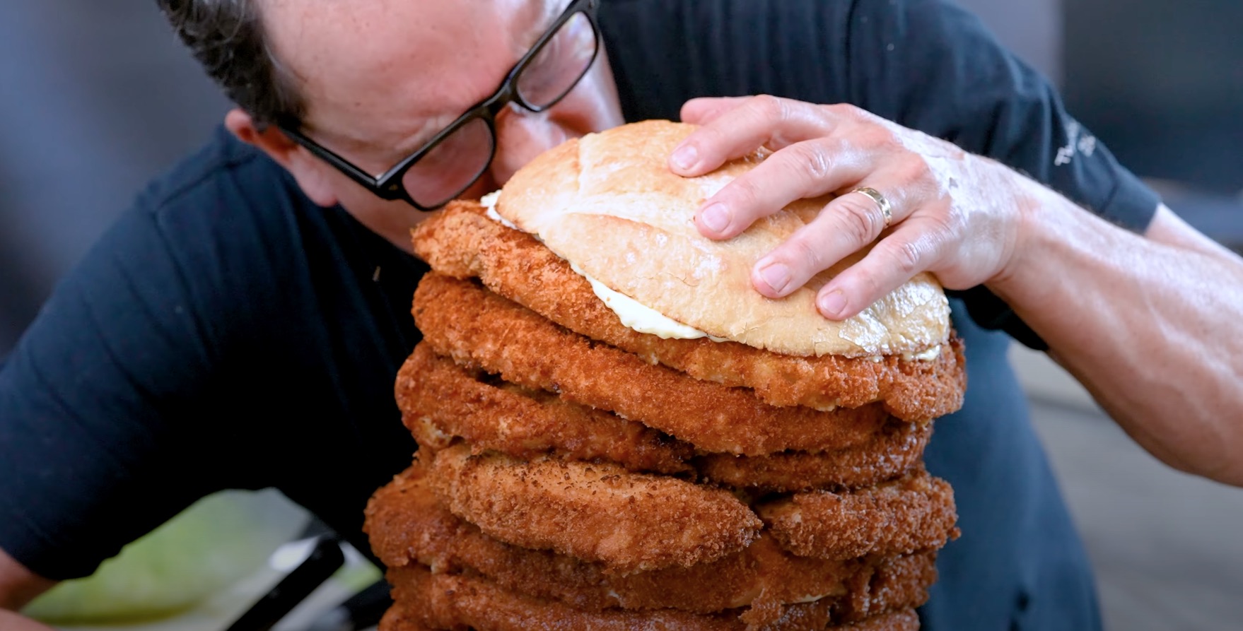 30 Pound Fried Chicken Sandwich Recipe from Sam The Cooking Guy