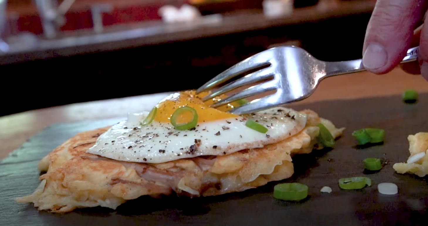 Pulled Pork Pancakes Recipe from Sam The Cooking Guy