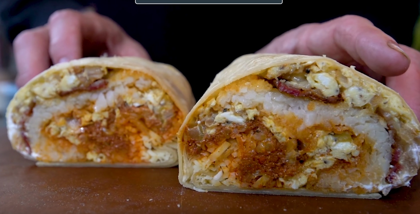 Bacon Breakfast Burrito Recipe from Sam The Cooking Guy