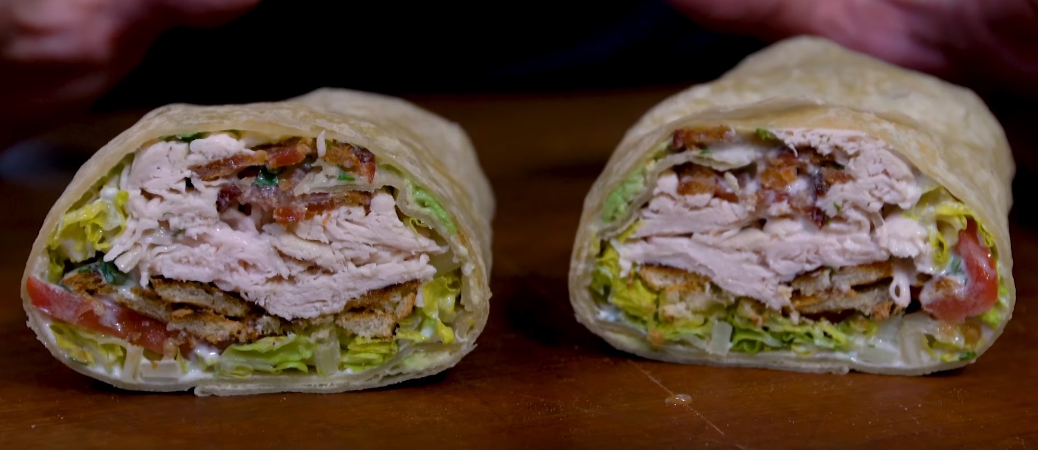 Chicken Caesar Bacon Wrap Recipe from Sam The Cooking Guy