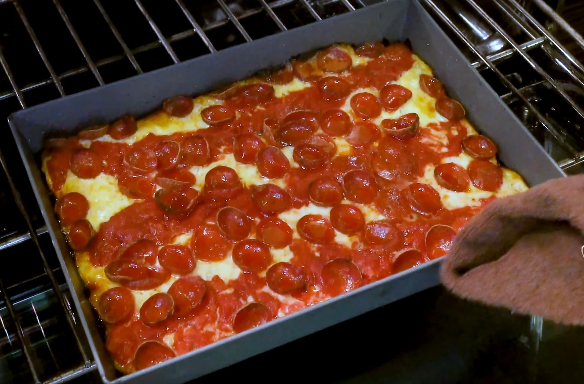 Detroit Style Pepperoni Pizza Recipe from Sam The Cooking Guy