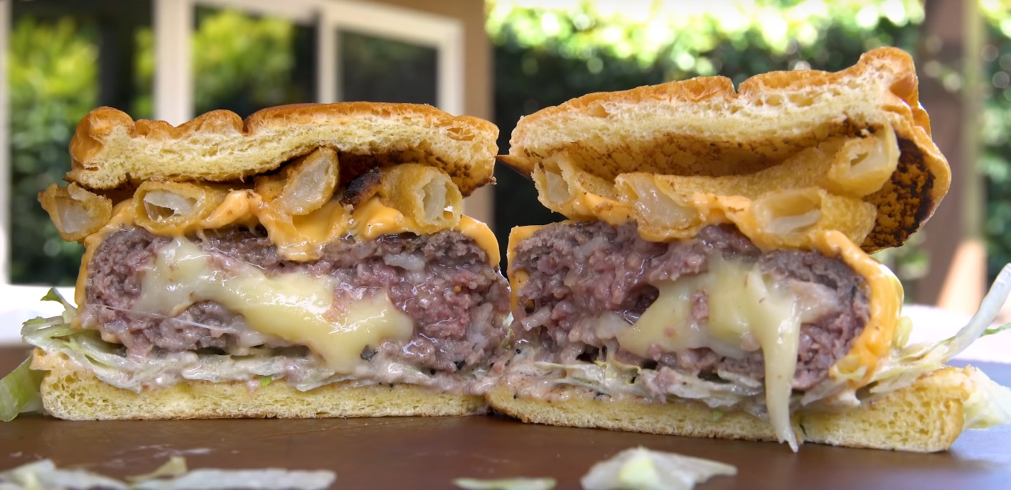 Double Stuffed Steakhouse Burgers Recipe from Sam The Cooking Guy