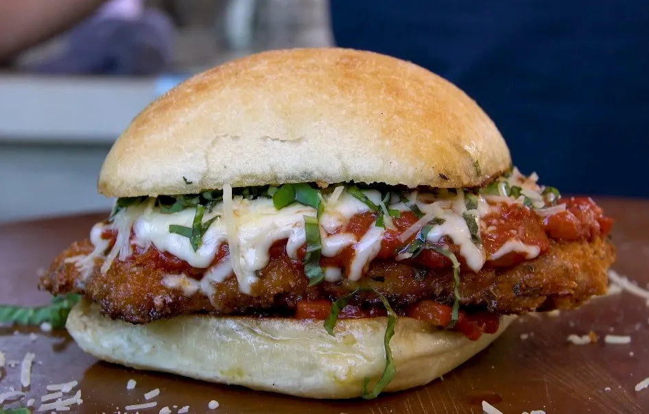 Garlic Bread Chicken Parmesan Sandwich Recipe from Sam The Cooking Guy