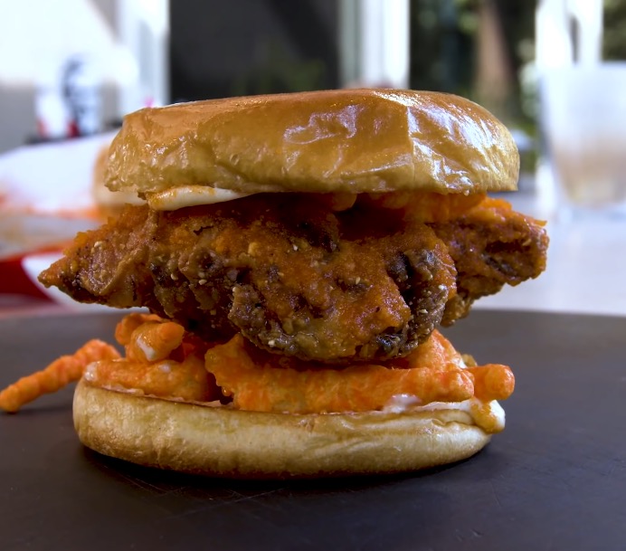 Homemade KFC Cheetos Fried Chicken Sandwich Recipe from Sam The Cooking Guy