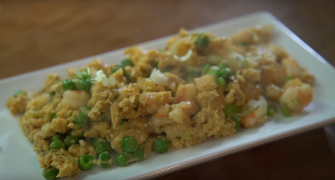 Scrambled Eggs with Shrimp Recipe from Sam The Cooking Guy