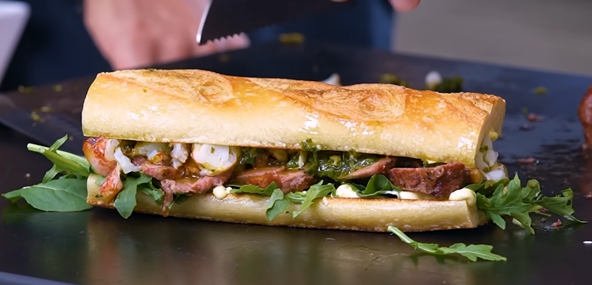 Surf & Turf Sandwich Recipe from Sam The Cooking Guy