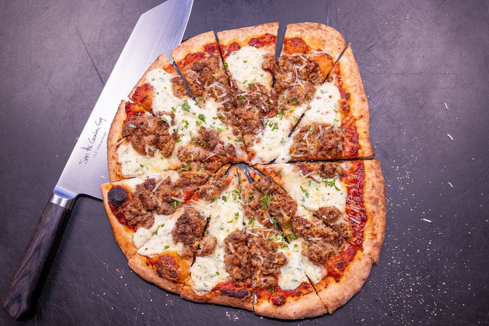 Spicy Meatball Pizza Recipe from Sam The Cooking Guy