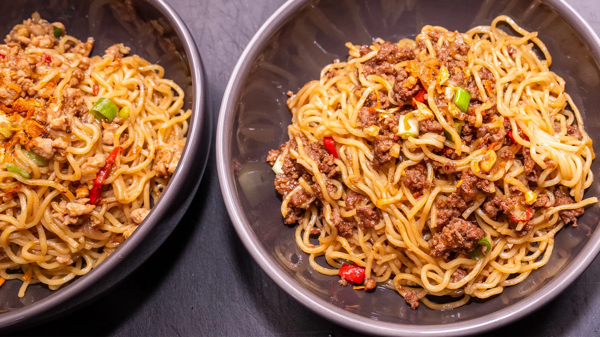 Spicy Ground Beef Noodles Recipe from Sam The Cooking Guy