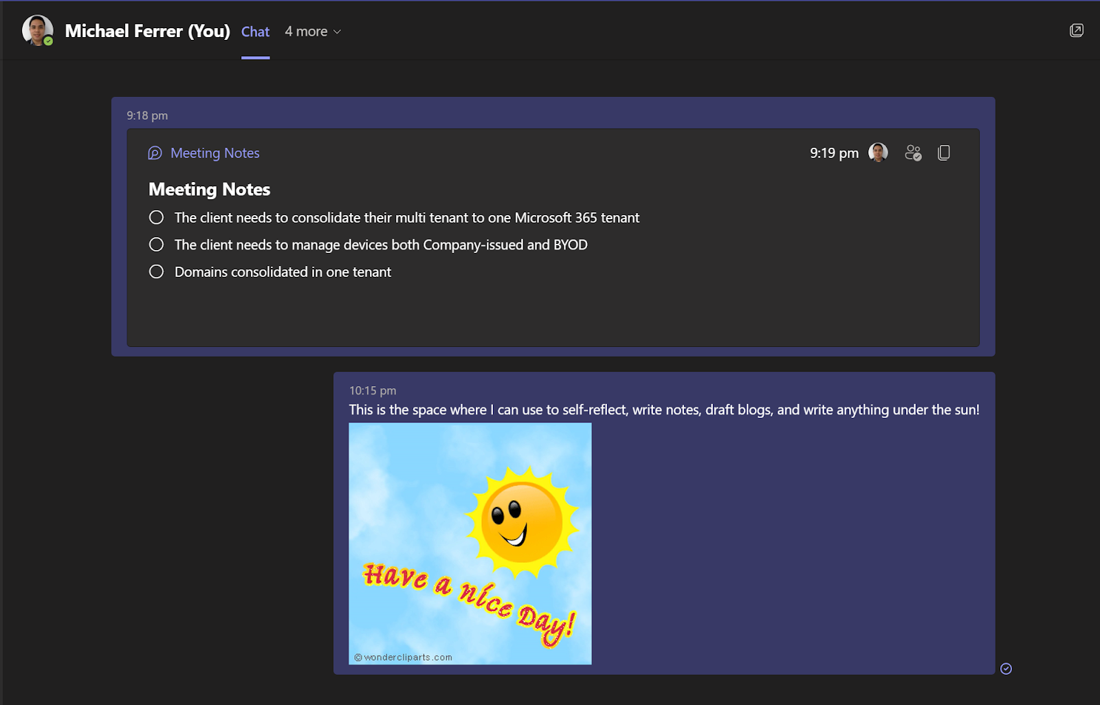 What’s The Deal With The Microsoft Teams Chat With Self Feature?