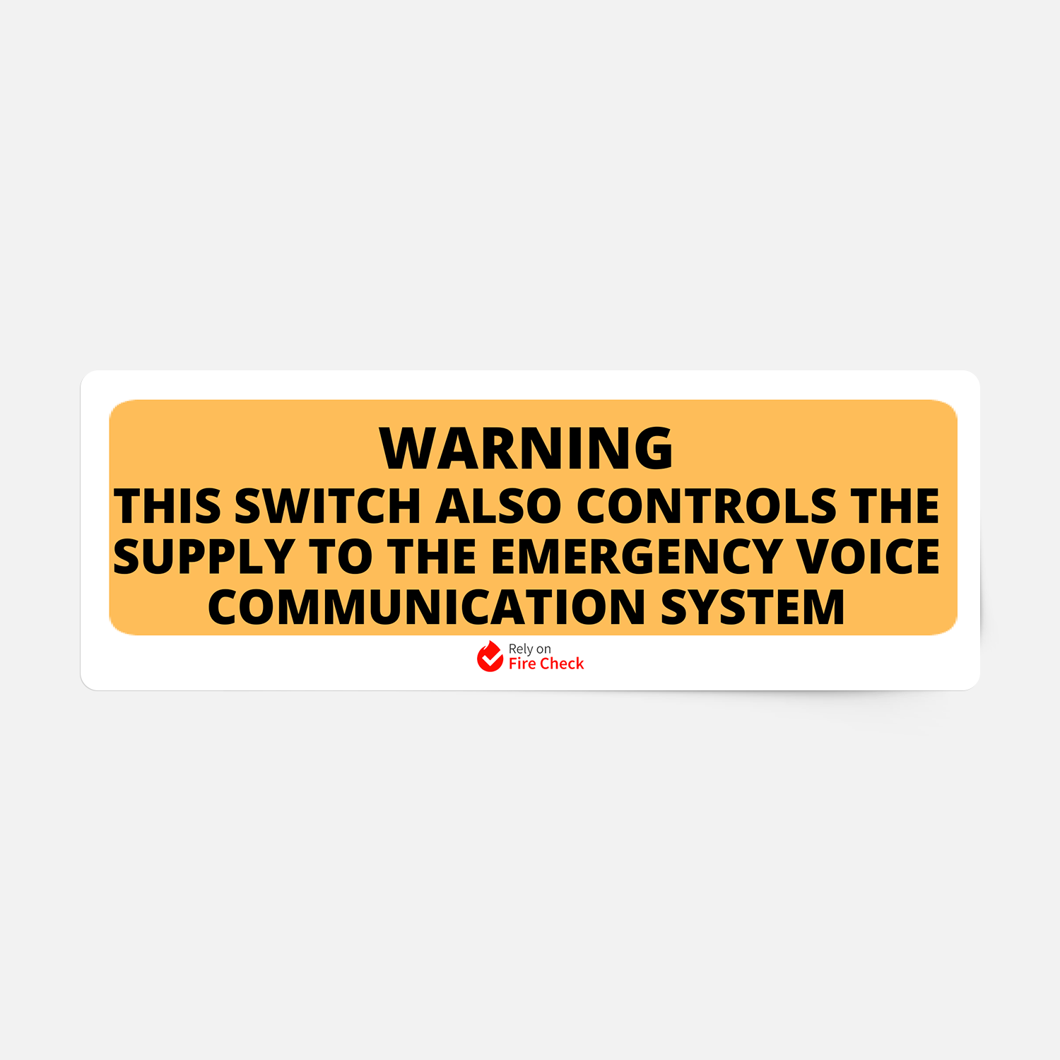 Warning This Switch Also Controls The Supply To The Emergency Voice ...