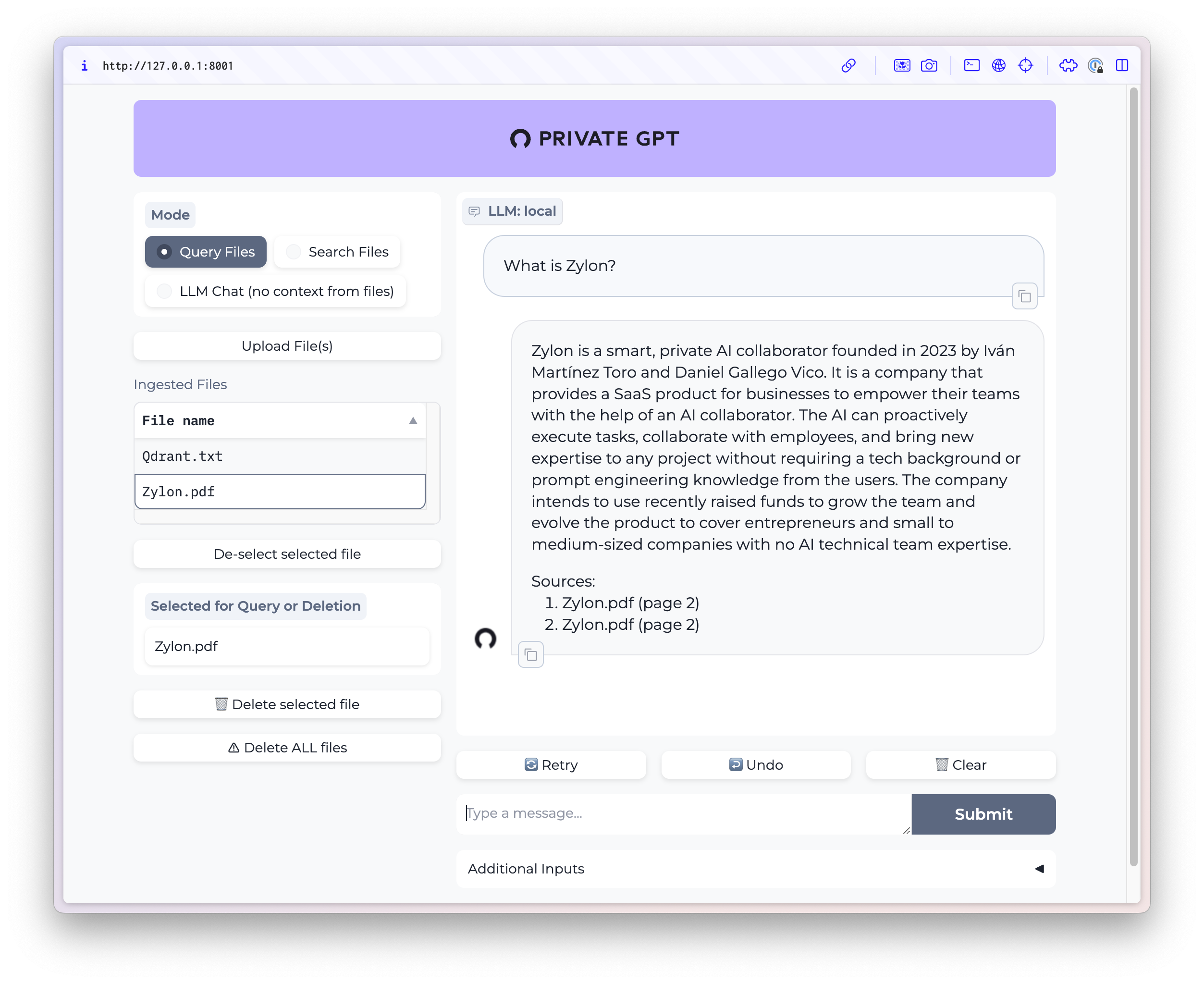 PrivateGPT v0.3.0 — Zylon