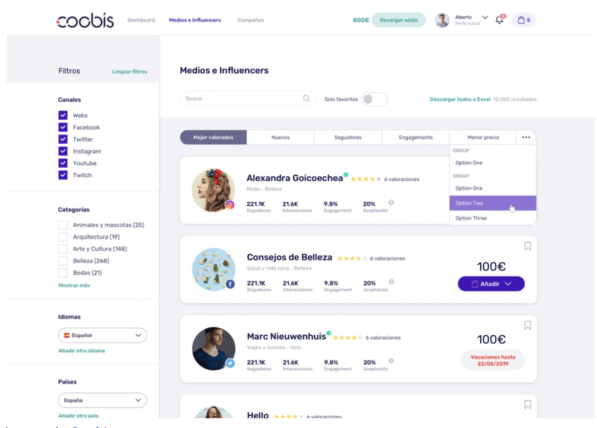 Las cinco principales plataformas de marketing de influencia en España