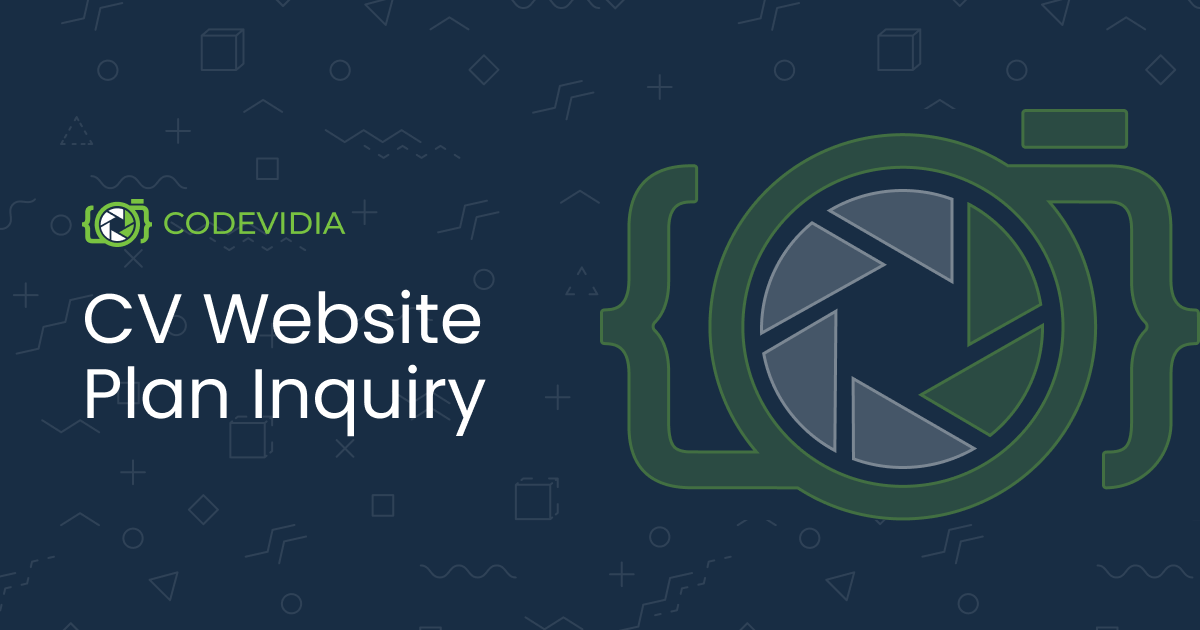 CV Website Plan Inquiry