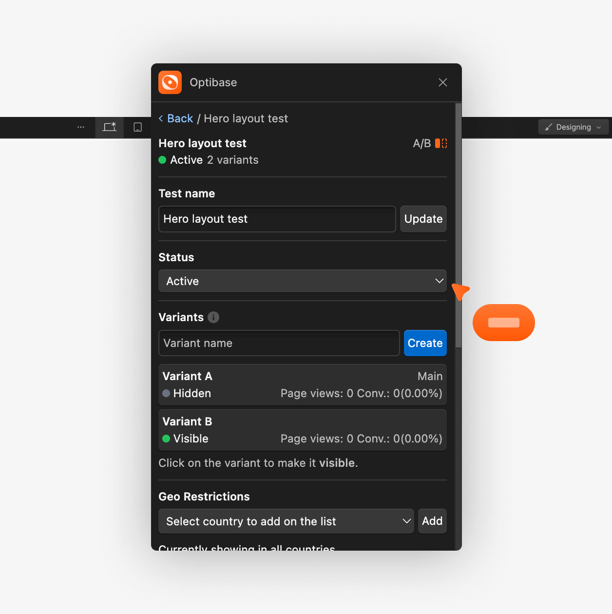 The ultimate AB testing app for Webflow | Optibase