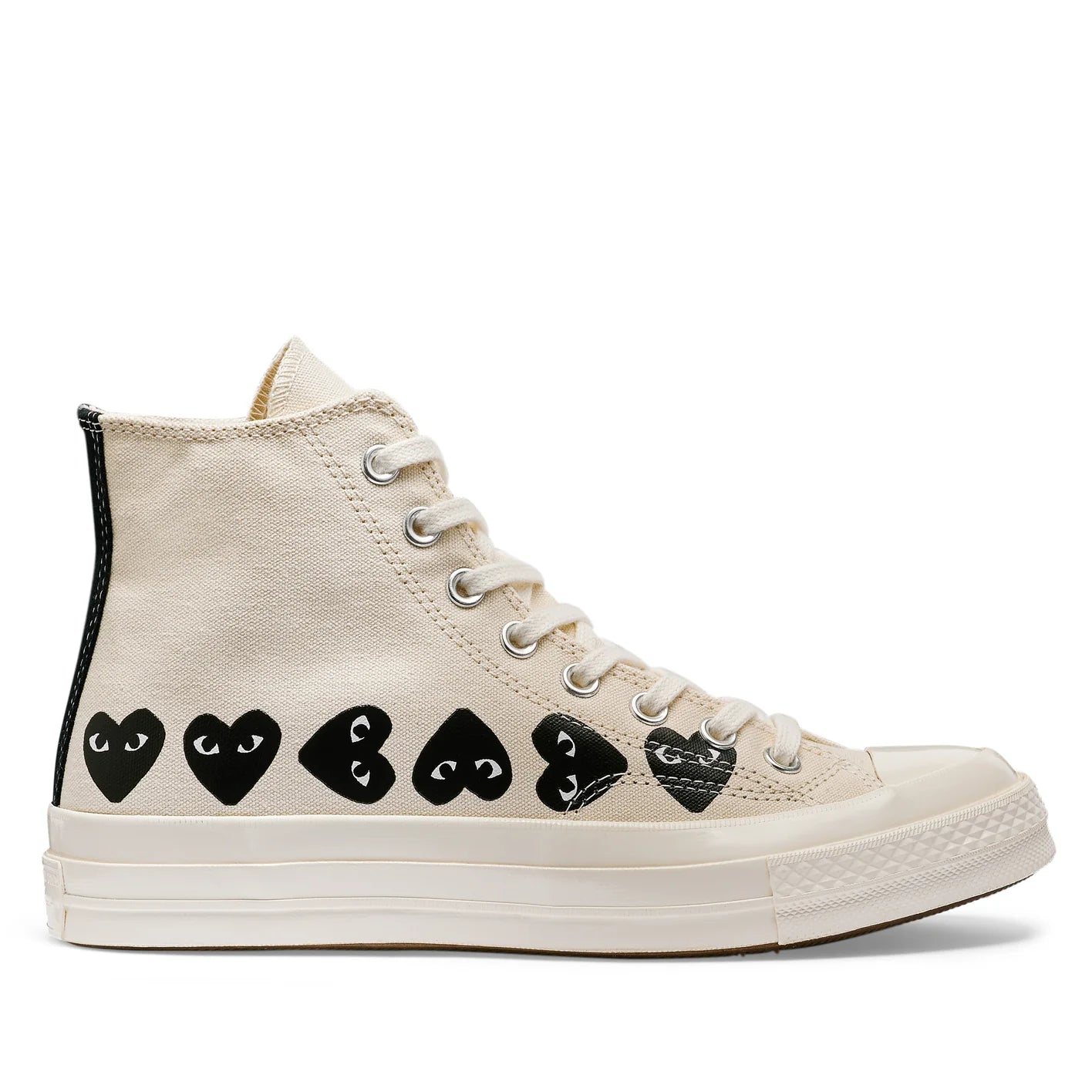 Beige CDG Play x Converse Classic One Heart High Top Sneakers | COMME ...