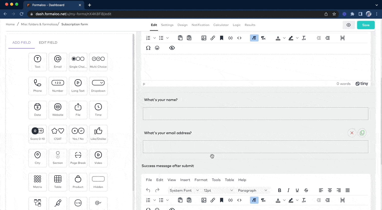 How to use acceptable answers in your form - Formaloo