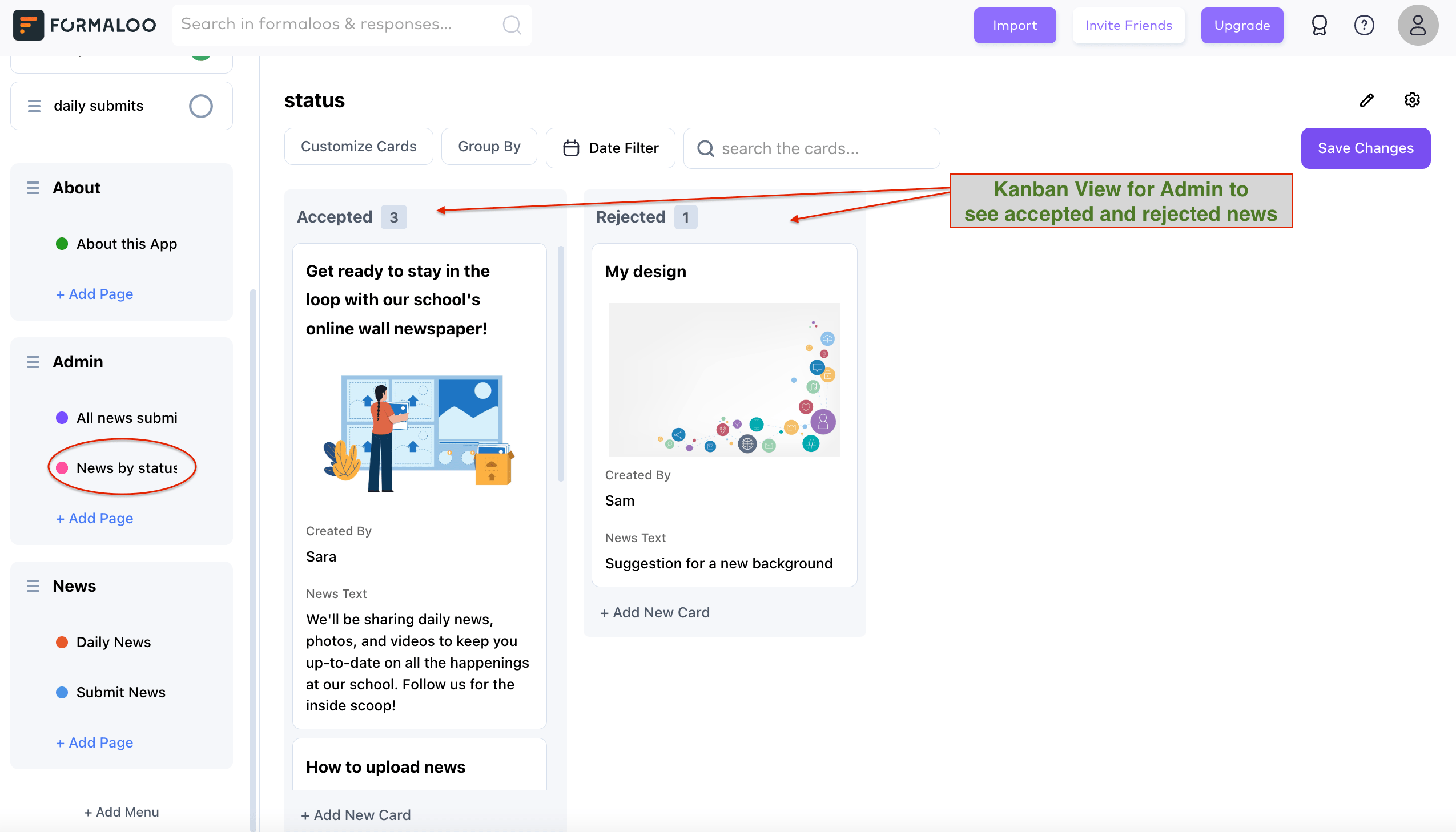 How to make a digital bulletin board - Formaloo