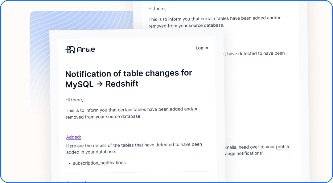 Artie's real-time data replication platform