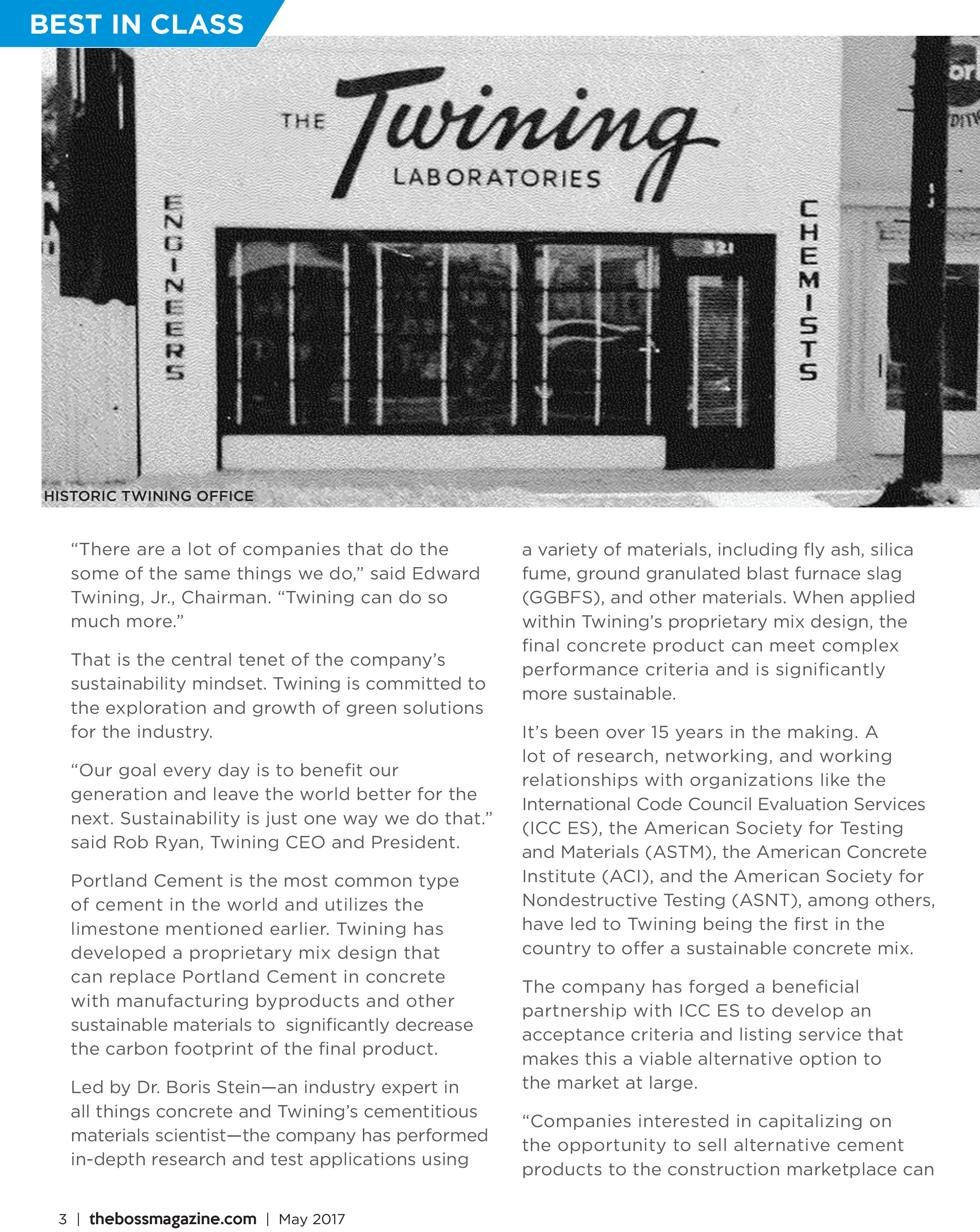 Twining Brochure for BOSS Magazine | Twining, Inc.