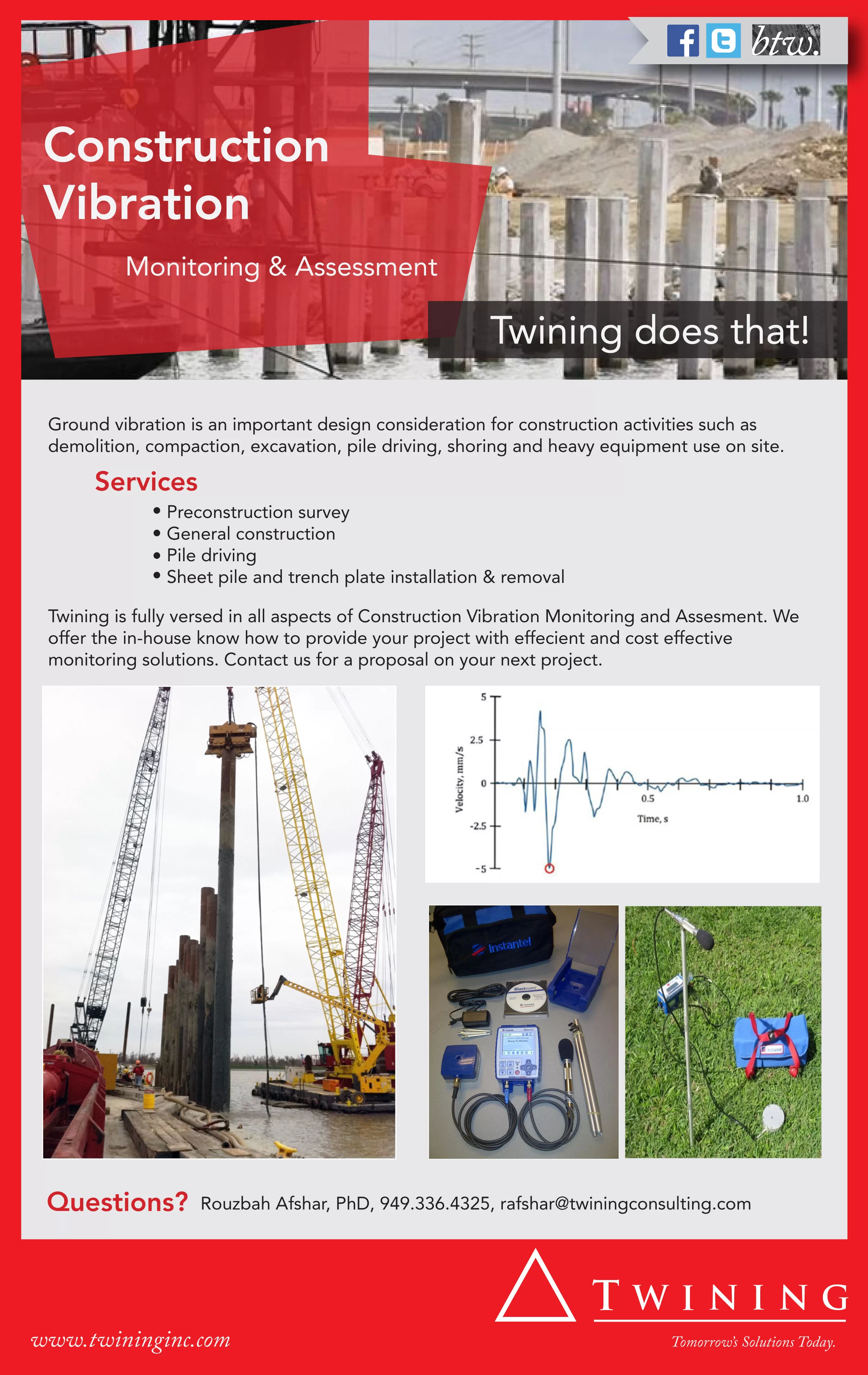 Expert Construction Vibration Monitoring Services | Twining, Inc.