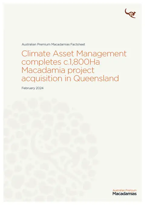 Climate Asset Management Article by Australian Premium Macadamias