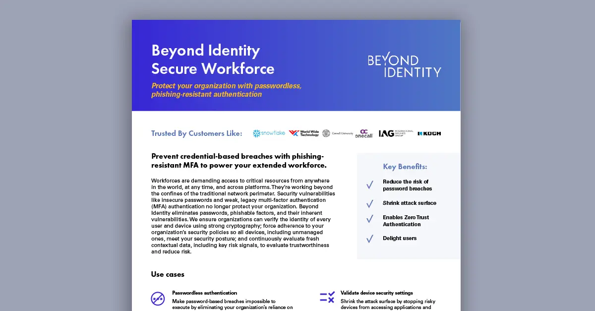 Secure Workforce Solution Brief