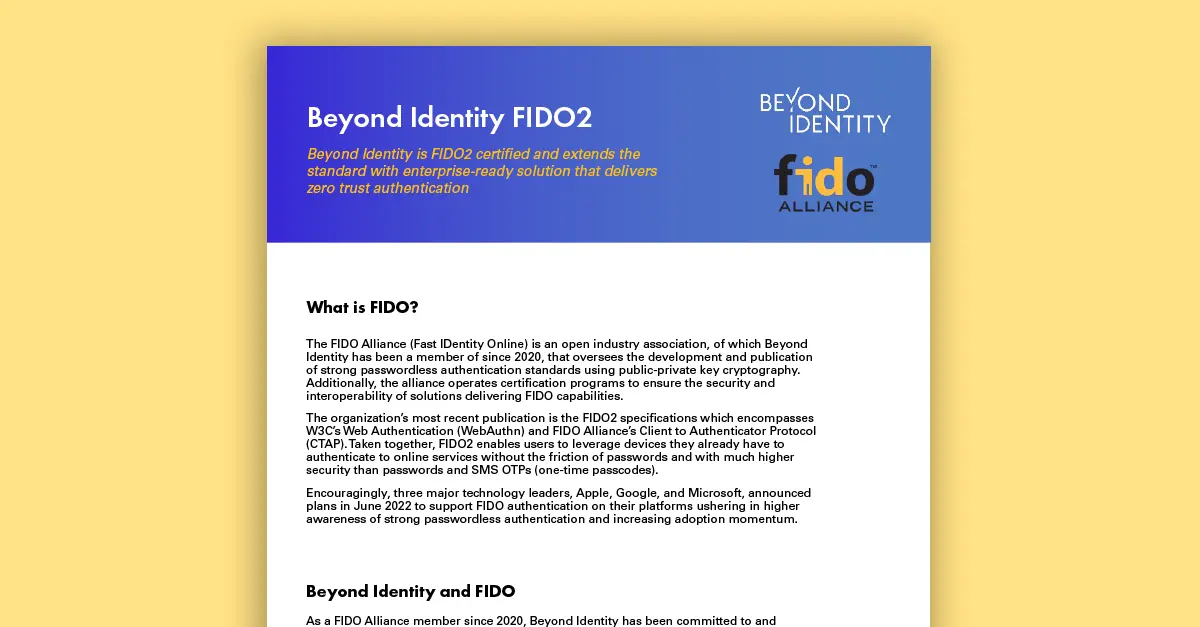 Beyond Identity FIDO2