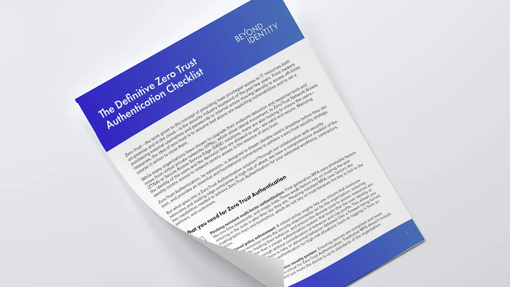 The Definitive Zero Trust Authentication Checklist