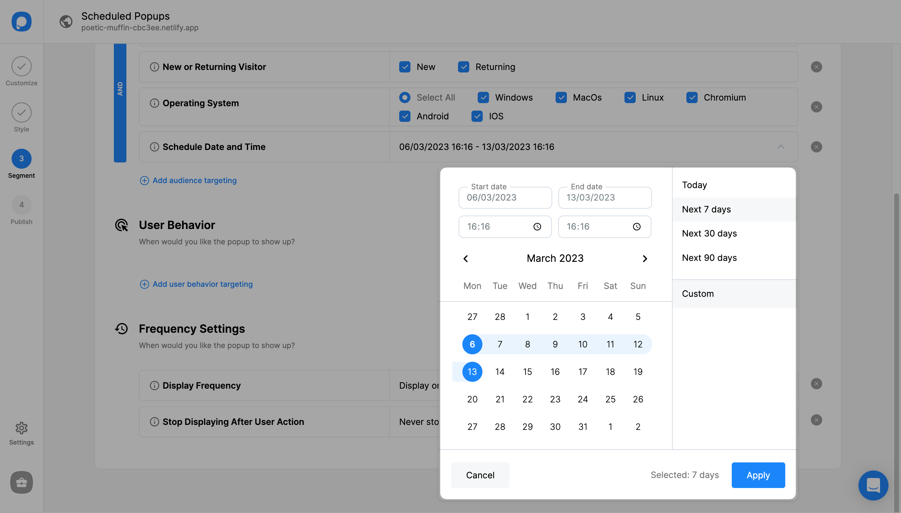 What Is Scheduling On Popup Builder?