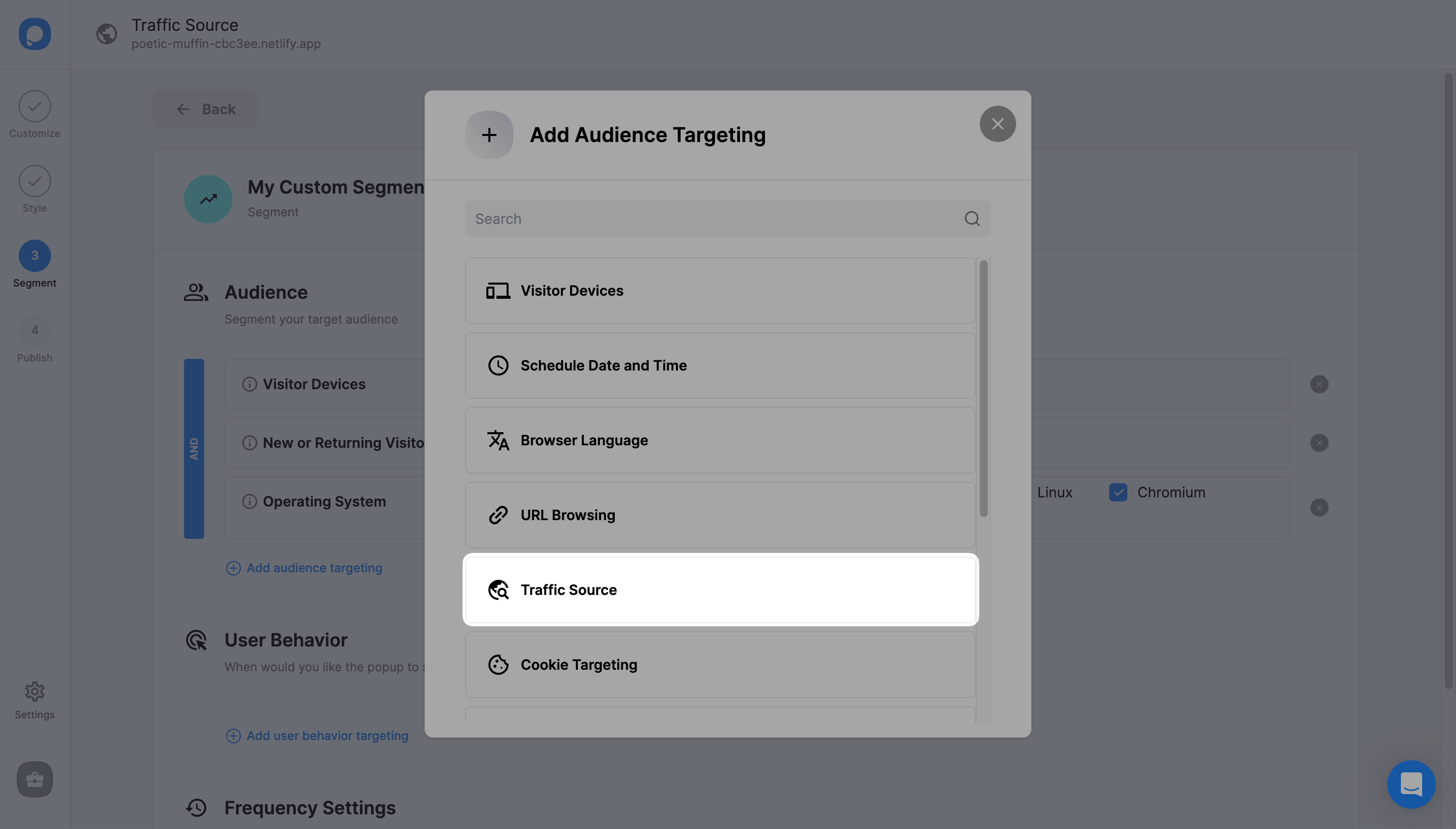 Traffic Source Targeting