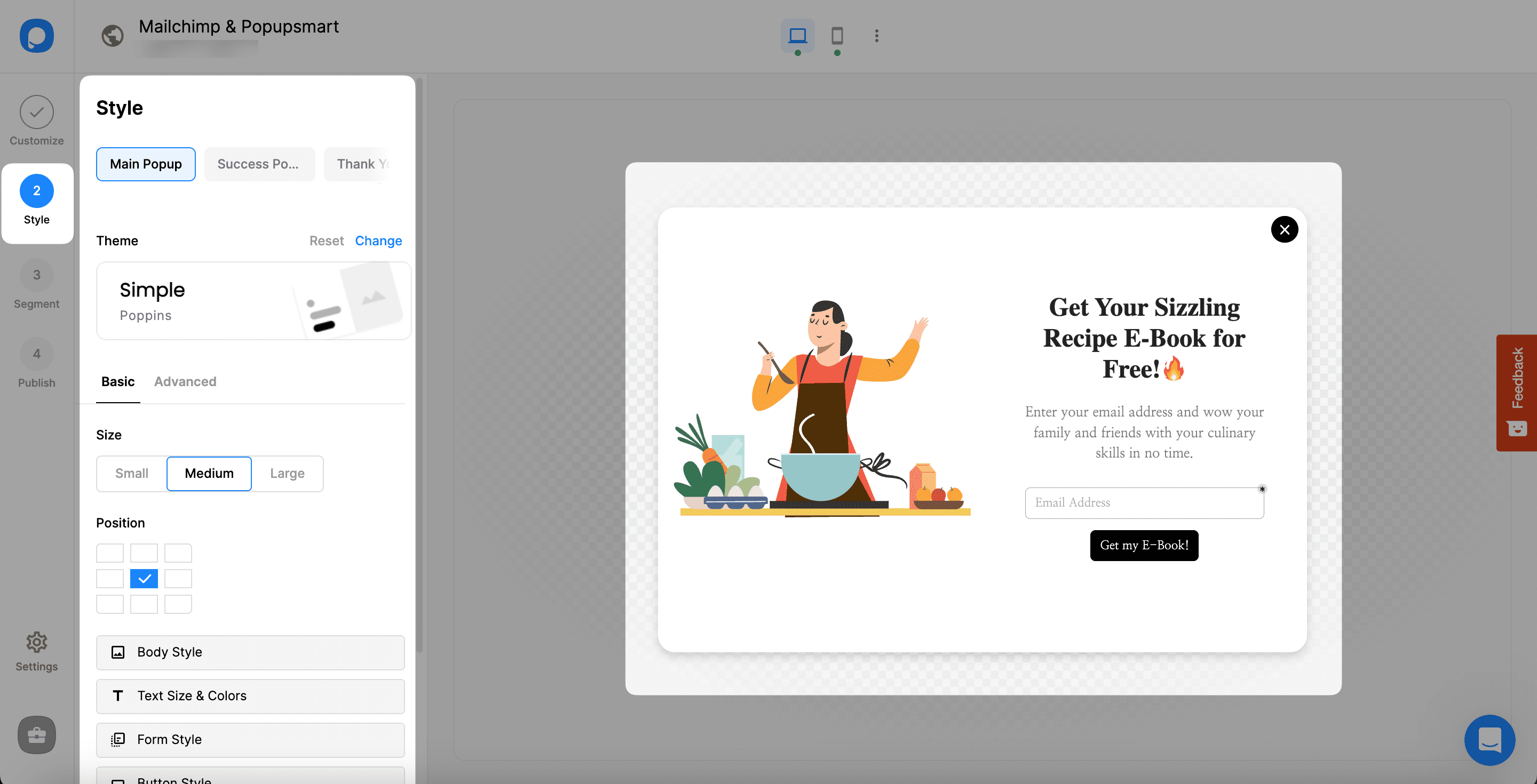 Collect Emails 4X Faster with Popupsmart VS. Mailchimp Popup