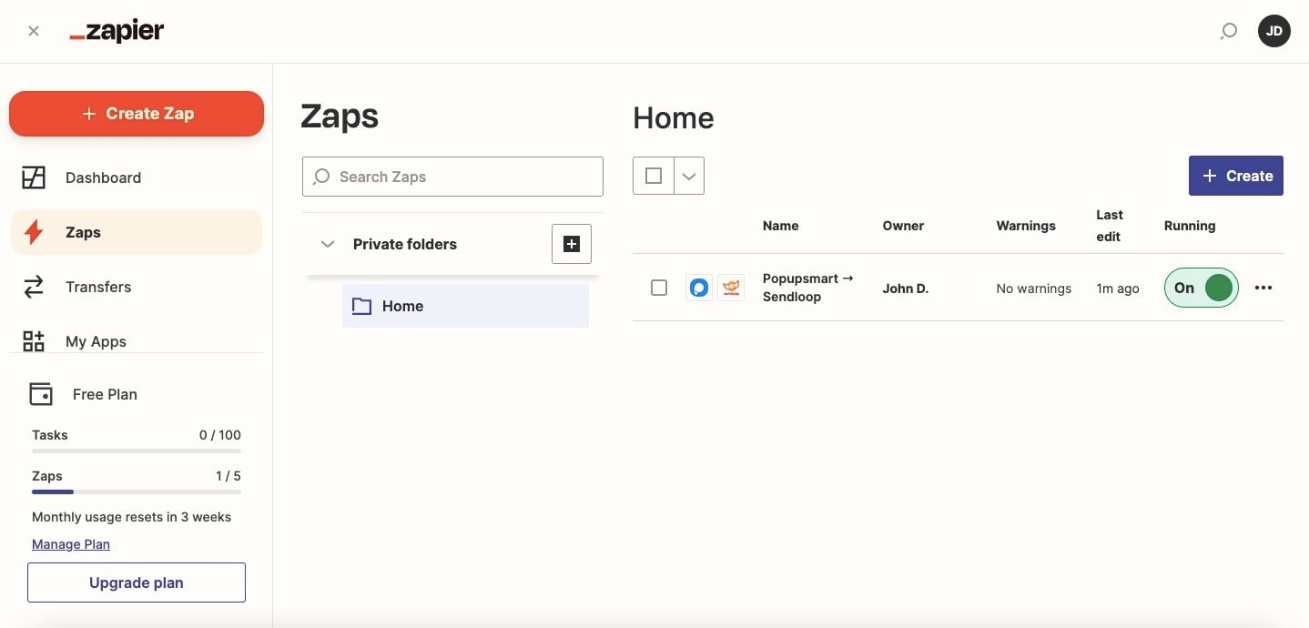 How to Connect Popupsmart with Sendloop