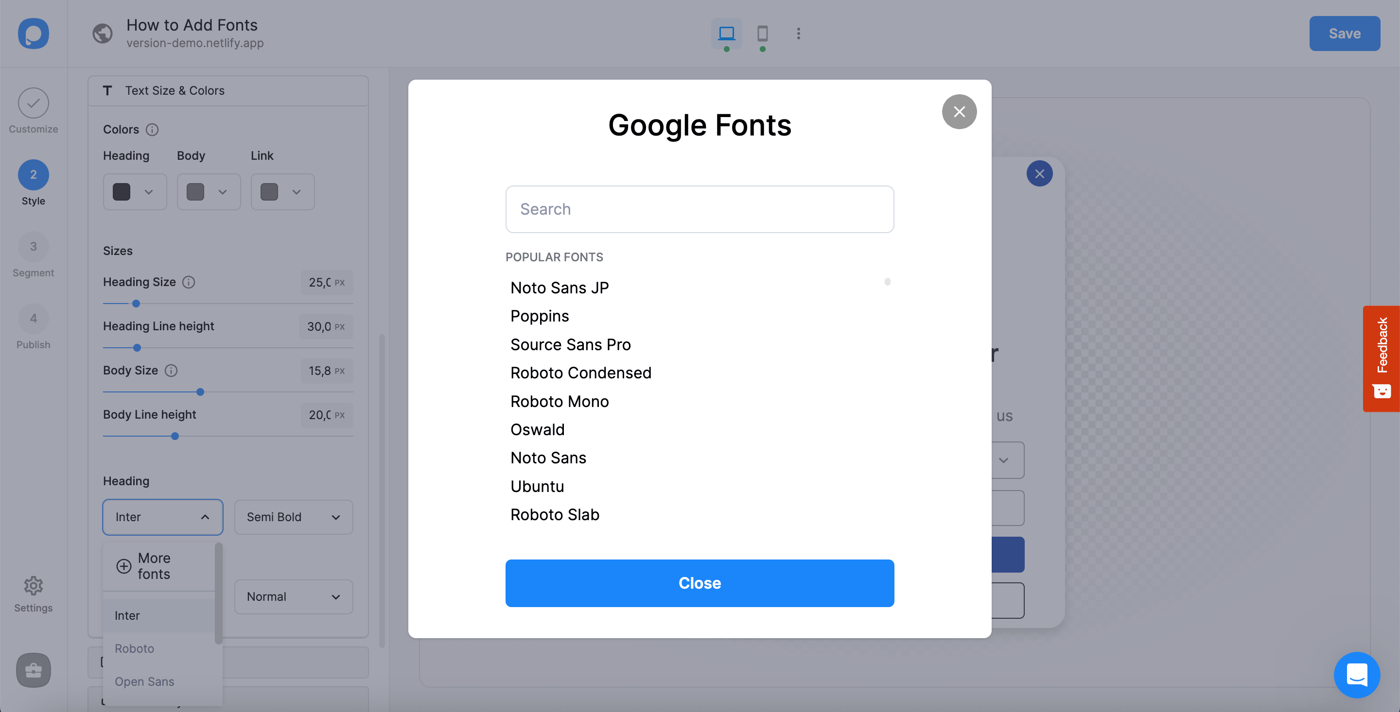 How to Add Fonts on Popupsmart