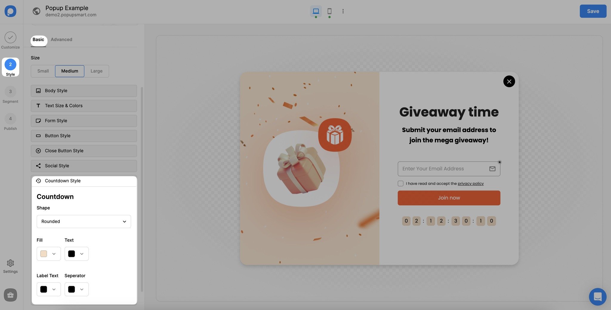 How to Activate the Countdown Timer