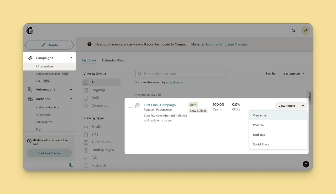 How to Resend an Unopened Campaign in MailChimp