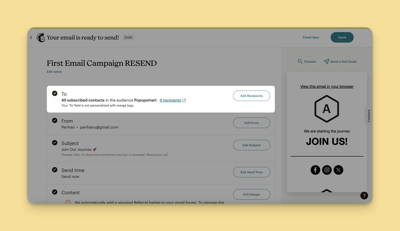 How to Resend an Unopened Campaign in MailChimp