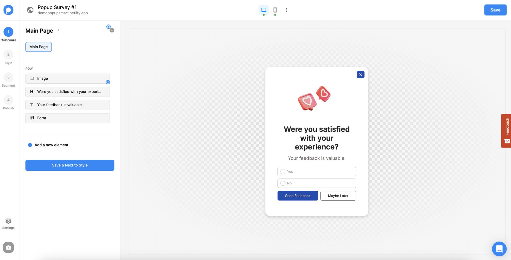 Collect Feedback for a Better UX with a Survey Popup