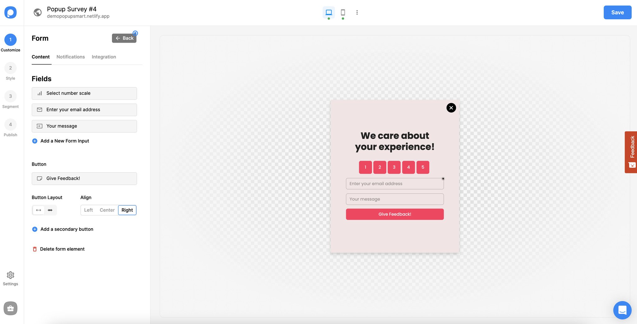 Collect Feedback for a Better UX with a Survey Popup