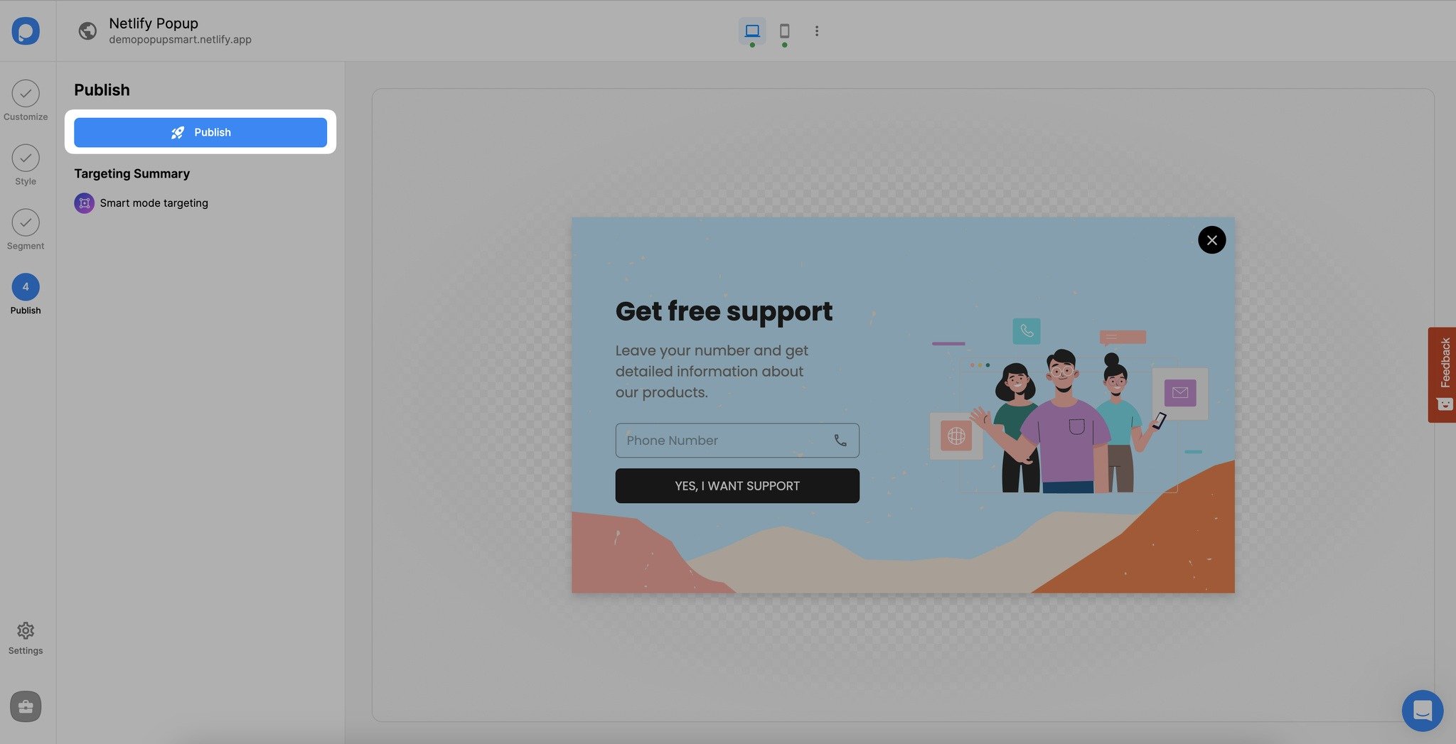 Netlify Popup Builder Tool for Free | Popupsmart