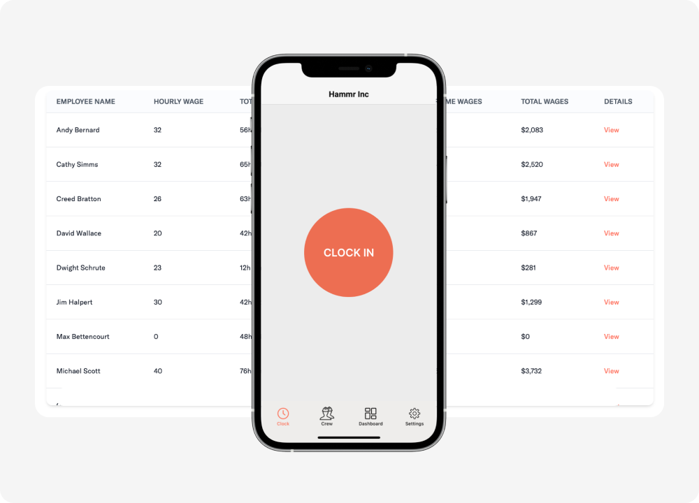 Mobile Time-Tracking App for Construction Contractors | Hammr